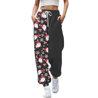 Generic Pantalon de jogging en polaire doux et chaud pour femme, taille &eacute;lastique, cordon de serrage, coupe d&eacute;contract&eacute;e, pour la maison, confort de nuit, uti