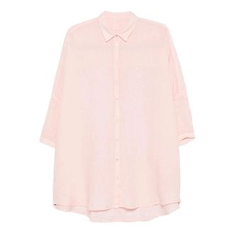 120% Lino Kurz&auml;rmeliges Hemd aus Leinen- Regular Fit - - Blouses & Shirts - Damen - Rosa - S