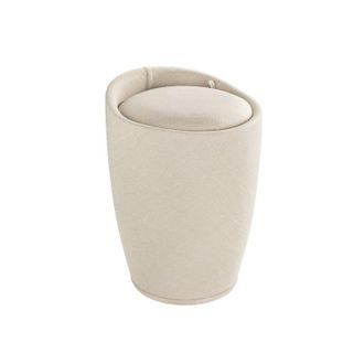 WENKO Hocker Candy Beige Leinenoptik, Badhocker, mit abnehmbarem W&auml;schesack-14200145