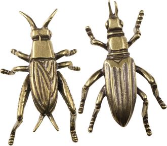 Holibanna 2 St&uuml;ck Messing Grillenornamente Tischdekoration Vintage Insekt Figuren f&uuml;r Schreibtisch und Wohnraum