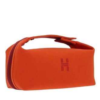 Herm&egrave;s Pochette en coton Pre-owned - Femme - Pre-owned - Orange - Taille: ONE Size