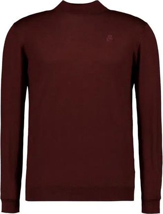 Karl Lagerfeld Herren Pullover rot Merinowolle unifarben