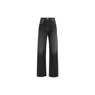 Versace Femme, Jeans, Noir, Taille: W27 Jean Regular Orn&eacute; Taille Haute