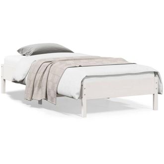 vidaXL Massivholzbett ohne Matratze Wei&szlig; 90x200 cm Kiefernholz vidaXL