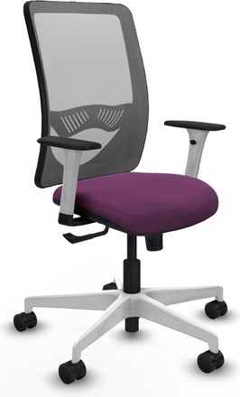 Piqueras y Crespo Lila Schreibtischstuhl Zulema mit wei&szlig;en und schwarzen Armlehnen, h&ouml;henverstellbare Lendenwirbelst&uuml;tze, ausgestattet mit 3 Positionen und Schneidschau