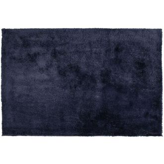 Beliani Beliani - Tapis Épais 140 x 200 cm en Tissu Coton Bleu Doux au Toucher pour Chambre et Salon Moderne