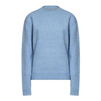 Toteme Klassischer Alpaka-Rundhals-Strickpullover - - Knitwear - Damen - Blau - XS