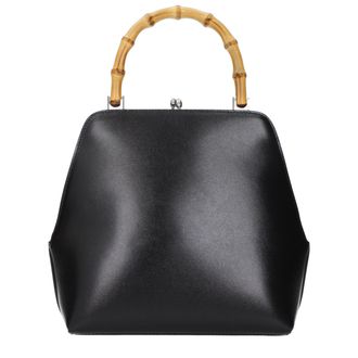 Jil Sander Bamboo Handle Leather Top Handle Bag - Black