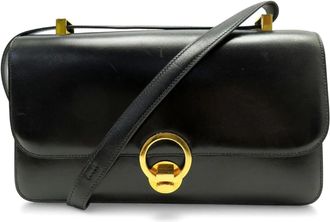 Herm&egrave;s Crossbody Bags - VINTAGE HERMES RING HANDTASCHE 1978 AUS SCHWARZEM - Gr. unisize - in Schwarz - f&uuml;r Damen