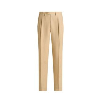 Kiton Leinenhose mit Bundfalten - - Trousers - Herren - Beige - 4XL
