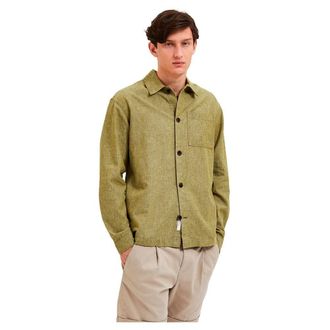 Selected SELETED HOMME Herren Slhlooseblas-linen Overshirt Ls W Noos Hemd, Olive Branch, M EU