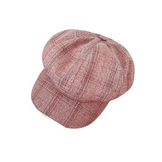 Generic Chapeau fran&ccedil;ais pour filles hiver vintage femmes hiver plaid chapeau Newsboy b&eacute;ret capberets tout-petits, Rouge, taille unique