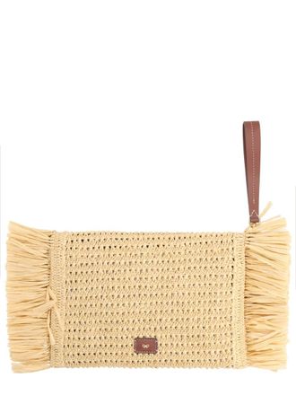 Anya Hindmarch Raffia Clutch - Beige