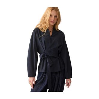 Summum Top &agrave; fines rayures - Femme - Blouses et Chemises - Bleu - Taille: 40 FR