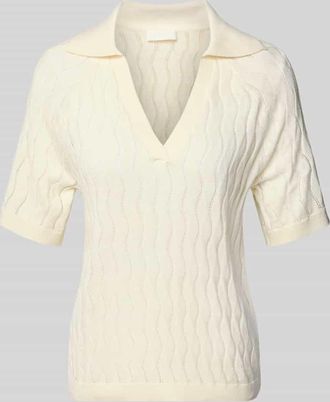 LeGer By Lena Gercke Strickshirt mit Umlegekragen und V-Ausschnitt