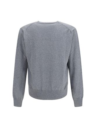Vivienne Westwood Mens Mark Sweater Dark Grey Melange Cotton; Kashmir-Capra Hircus Kashmir/capra