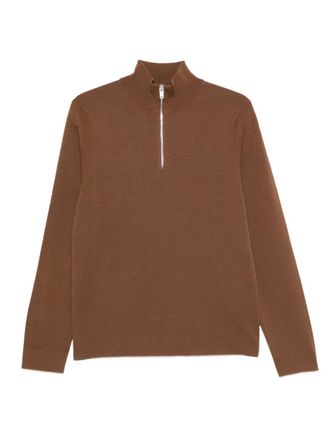Sandro pull zippé à col montant - Marron