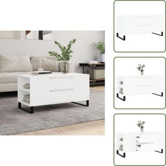 vidaXL Couchtisch Wei&szlig; 102x44,5x50 cm Holzwerkstoff - Couchtisch - Wohnzimmerstil - Holzwerkstoff - Wei&szlig;er Couchtisch - tv Stand