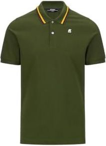 K-Way Polo &agrave; manches courtes piqu&eacute; de coton stretch pour homme, mod&egrave;le Jud de lFit Slim, couleur vert cypr&egrave;s., Cypress vert, Medium