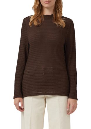 s.Oliver Longsleeve mit offener Struktur im Slim-Fit