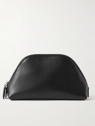 The Row Devon Mini Leather Pouch - Black