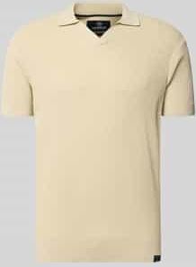 Lerros Slim Fit Strick-Poloshirt mit V-Ausschnitt