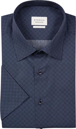 Eterna Kurzarmhemd aus Baumwolle mit feinem Muster, Modern Fit in