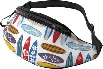 Generic Planches De Surf D&Eacute;t&eacute; Sac Banane Unisexe Sac &Agrave; Bandouli&egrave;re R&eacute;glable Fanny Pack Pour Course &Agrave; Pied Sports Jogging 14X35Cm