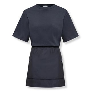 Moncler Mini T-Shirt Kleid - - Dresses - Damen - Blau - M