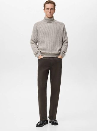 Mango Jean 100 % coton regular-fit cropped chocolat - Homme - 38 - MANGO MAN