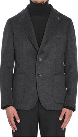 Tagliatore Homme, Vestes, Gris, Taille: M Blazer crois&eacute; en m&eacute;lange de laine