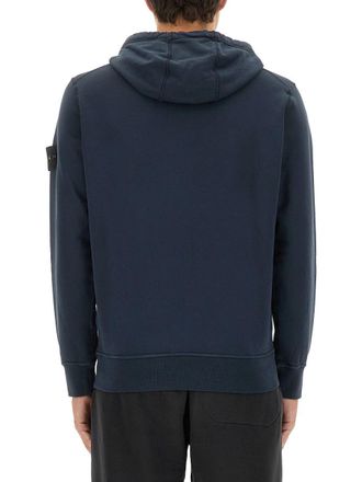 Stone Island Logo Cotton Sweatshirt - Blue