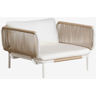 Sklum Sklum - Fauteuil canap&eacute; de jardin modulable Roubly Beige Amande
