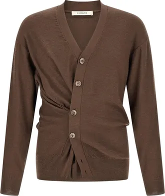 Christophe Lemaire Mens Brown Wool Cardigan Clothing