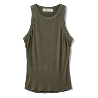 Sofie Schnoor Geripptes Slim-Fit Viskosetop - - Tops - Damen - Gr&uuml;n - XS