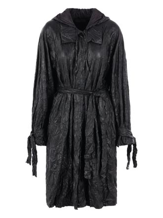 Maria Calderara manteau ceintur&eacute; &agrave; capuche - Noir