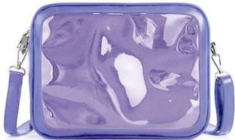 Generic Sac &agrave; bandouli&egrave;re transparent en PVC pour femme, sac &agrave; bandouli&egrave;re avec fermeture &eacute;clair, sac &agrave; main portable pour petits articles de voyage, violet, 