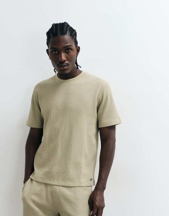 HUGO BOSS T-shirt densemble structur&eacute; - Kaki clair-Vert