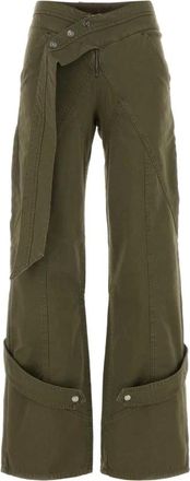 Blumarine Femme, Pantalons, Vert, Taille: 38 FR Pantalon large en denim imprim&eacute;
