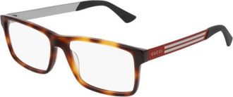 Gucci Havana Rote Transparente Brille - - Accessories - unisex - Braun - 57 MM