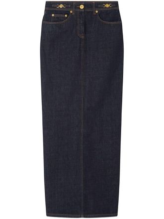 Versace jupe Medusa 95 en jean - Bleu