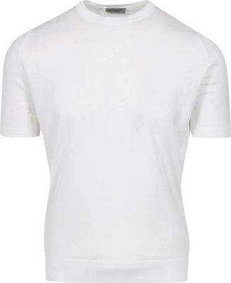John Smedley Homme, Pulls, Blanc, Taille: M Ras de cou c&ocirc;tel&eacute;