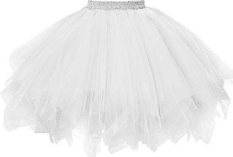 Generic Jupe en tulle pour femme - Noir - Costume de carnaval - Jupon - Jupon vintage des années 50 - Jupe de danse - Robe de ballet courte - Tutu rockabilly 