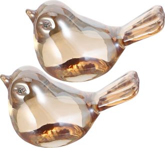 Healifty Kleine Vogel-glasfiguren: 2 St&uuml;ck, Moderne Dekofiguren f&uuml;r Wohnzimmer, Schlafzimmer, Schreibtisch, Schr&auml;nke