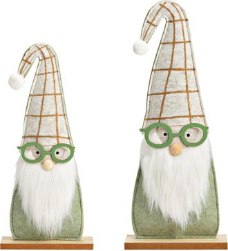 Matches 21 Wichtel Set Deko-Aufsteller aus Filz als Weihnachtsdekoration f&uuml;r Innen - Filzwichtel mit Holzsockel, lustige Weihnachtsdeko im skandinavischen Stil -