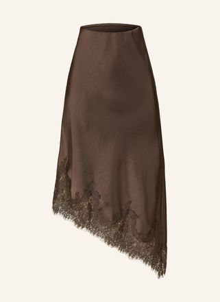 Neo Noir Neo Noir Satinrock Fiora Mit Spitze braun