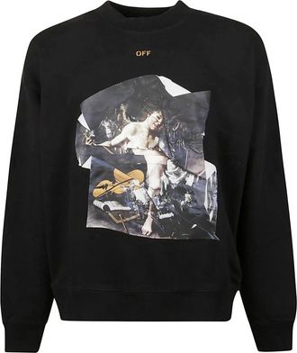 Off-white Homme, Sweatshirts et sweats à capuche, Noir, Taille: M Cupid Paper Skate SweaT-shirt