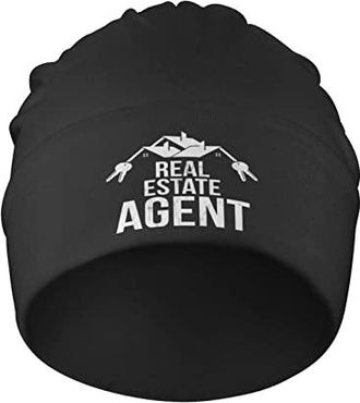 Generic Homme Femme Bonnet dhiver Agent Immobilier, Courtier Immobilier Hiver Chapeaux Classique Bonnets Tricot&eacute; Mode Bonnets De Ski pour Quotidien Ski Hiver