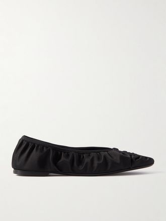 Toteme Ballerines En Satin The Gathered - Noir