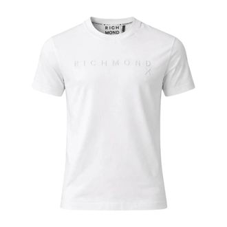 John Richmond Homme, Tops, Blanc, Taille: XL Logo T-Shirt